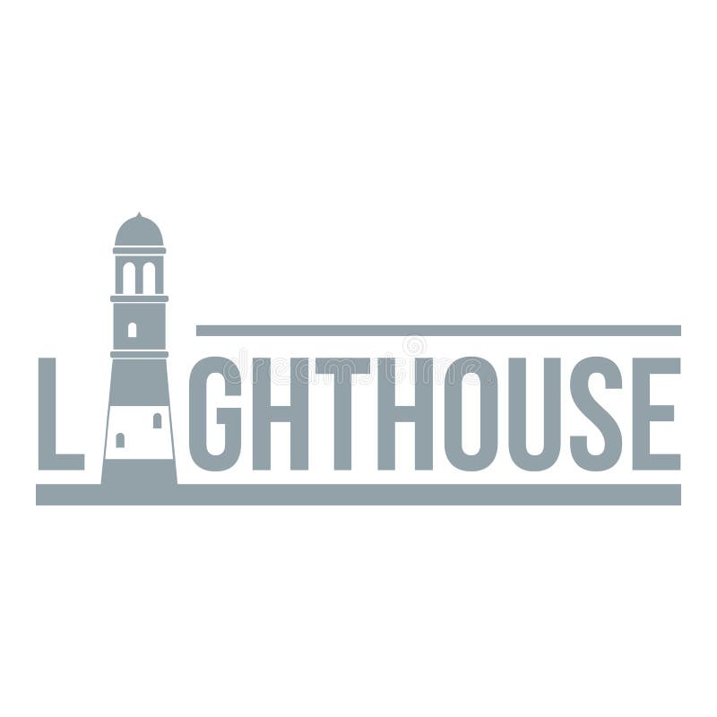 Lighthouse Logo, Simple Gray Style Stock Vector - Illustration of ...
