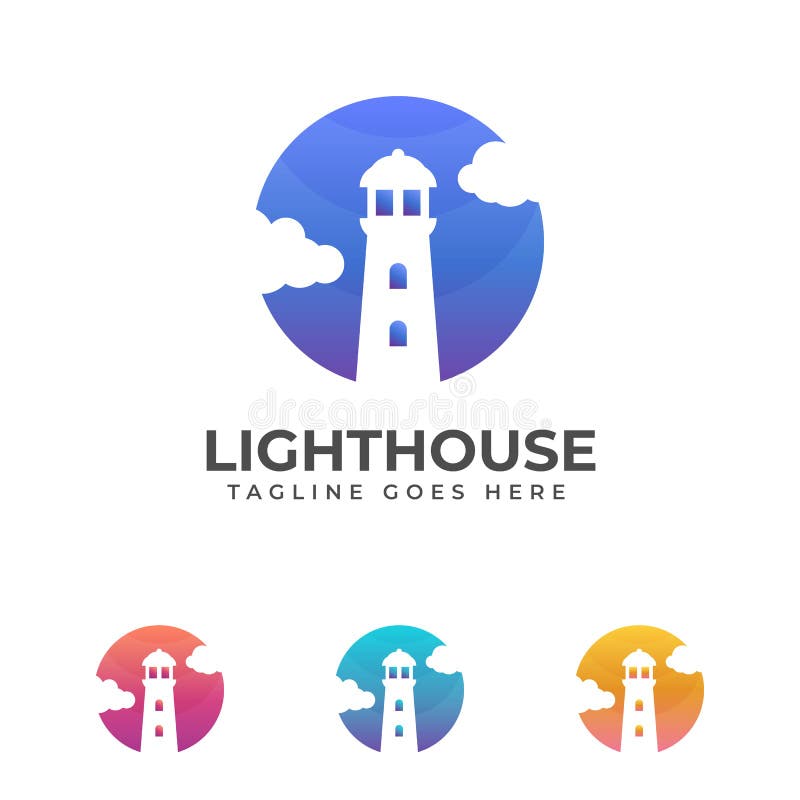 Lighthouse Logo Template Colorful Modern Stock Vector - Illustration of ...