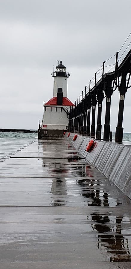 Lighthouse on the look out stock image. Image of water - 263817311