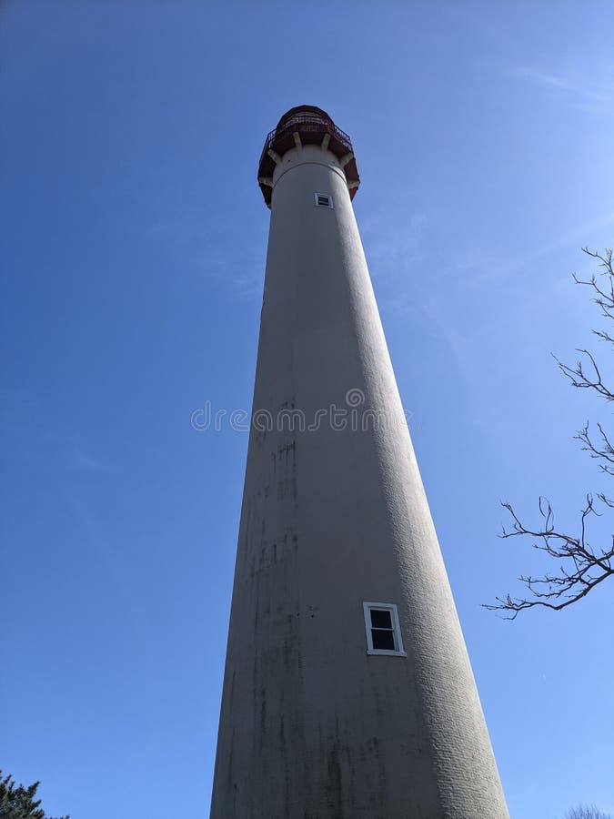 Lighthouse Looking Up with Blue Sky Stock Image - Image of machine ...