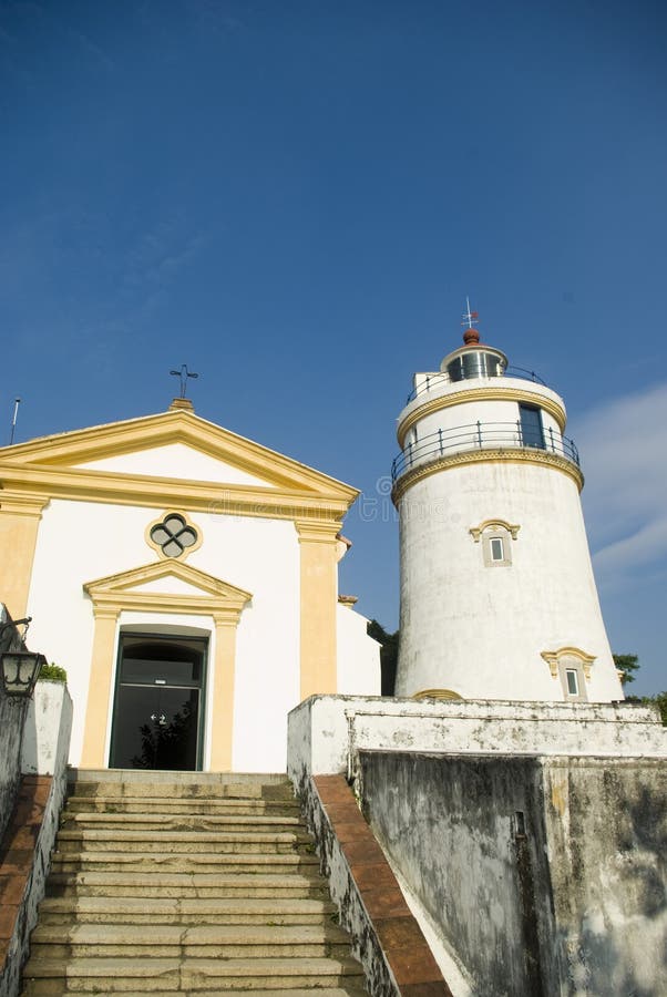 Lighthouse in Macau stock photo. Image of guia, light - 11785102