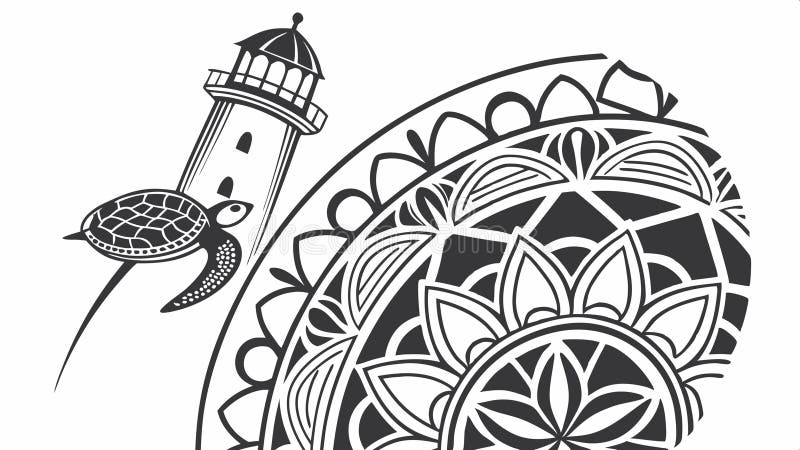 Lighthouse Mandala Design, Nautical Theme, Decorative Art, Ocean Beacon ...