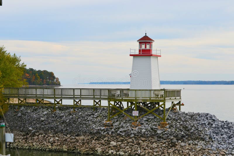 Two Rivers Lighthouse editorial stock photo. Image of spring - 52648373