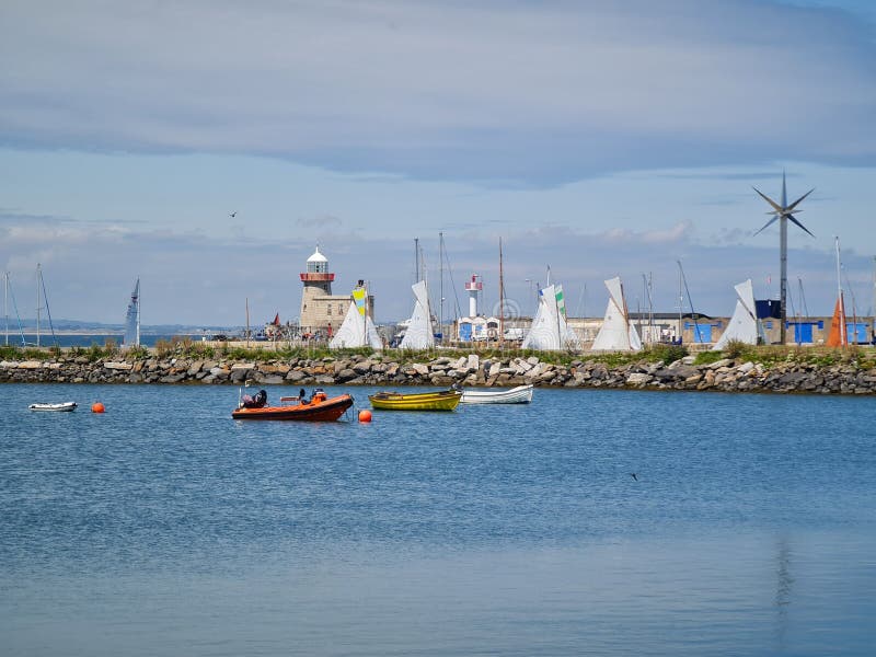 Lighthouse and Marina Harbor in Howth Ireland Editorial Image - Image ...