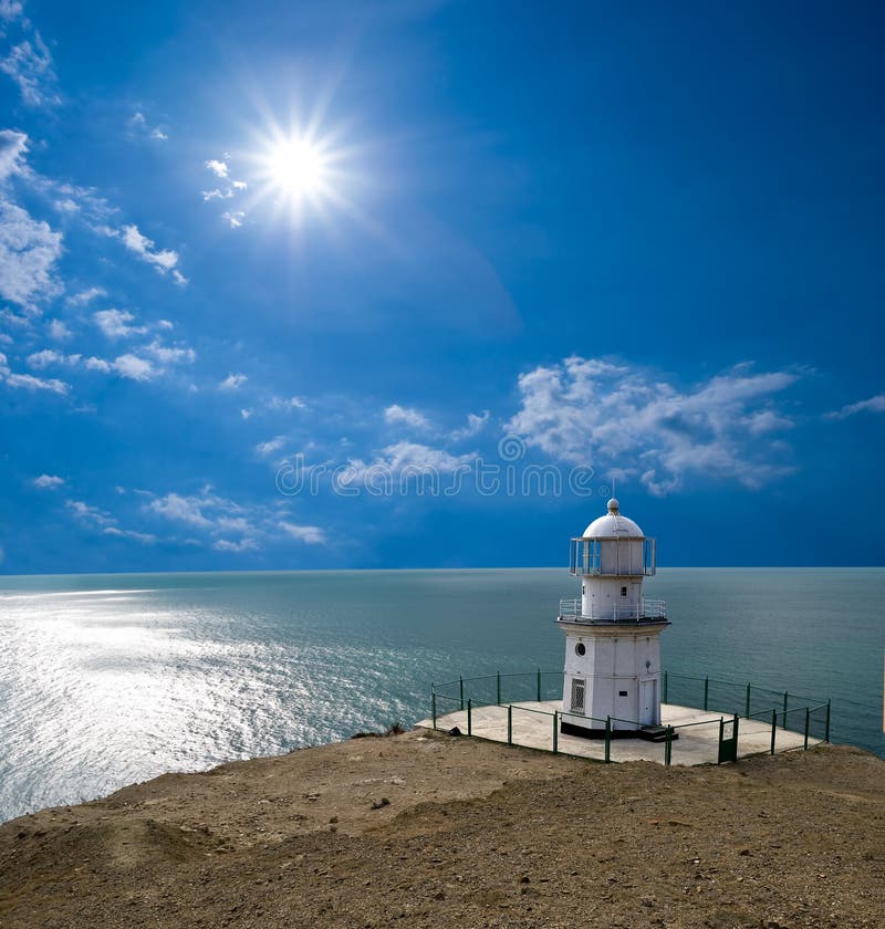 Lighthouse in a Marine Cape Stock Image - Image of safety, season: 9817191