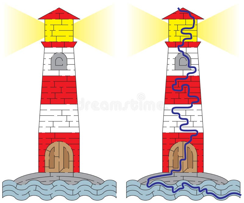 Lighthouse maze stock vector. Illustration of education - 163644474