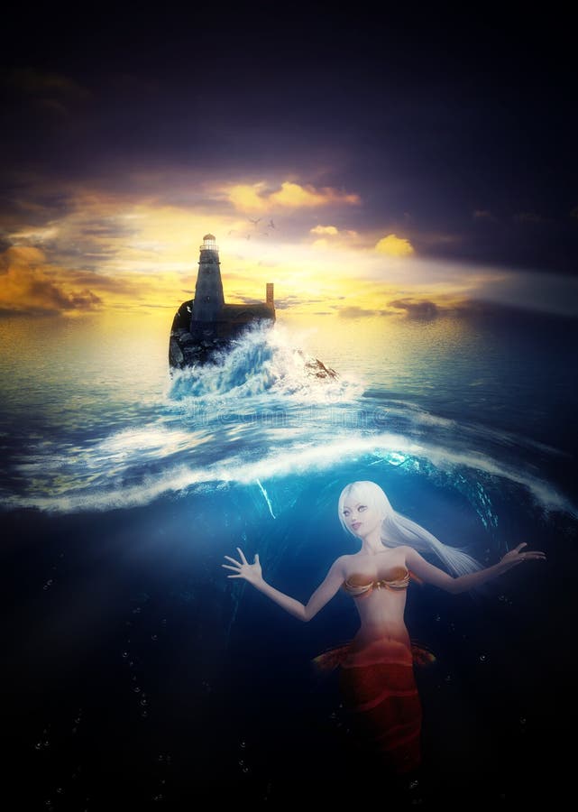 Mermaid Underwater Scene Stock Illustrations – 910 Mermaid Underwater ...