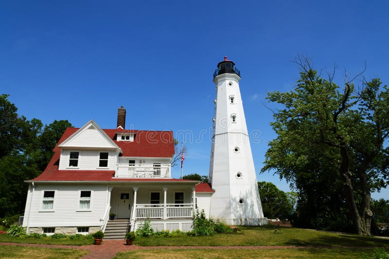 Lighthouse In Milwaukee, WI Stock Image - Image of blue, travel: 20438423