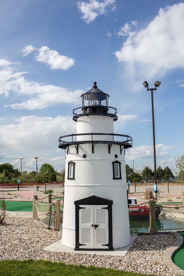 Lighthouse at a mini golf stock image. Image of entertainment - 41034629