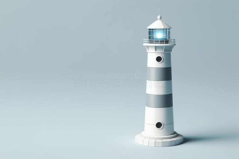 Lighthouse Model on a Blank Background. Space for Text. Stock Image ...