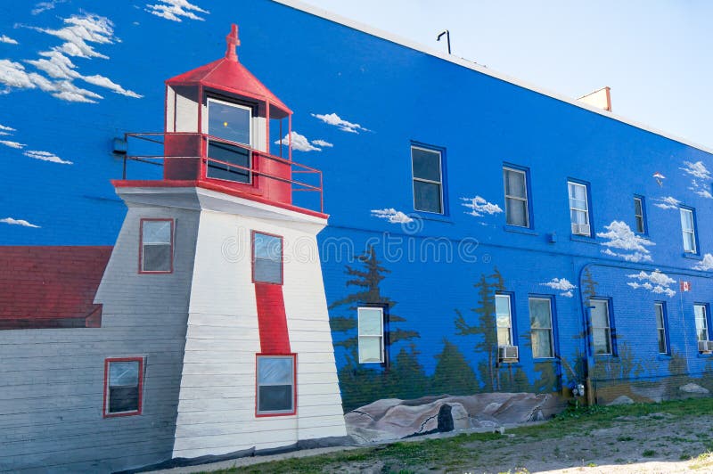 Lighthouse Mural on Wall editorial photography. Image of windows - 25579212