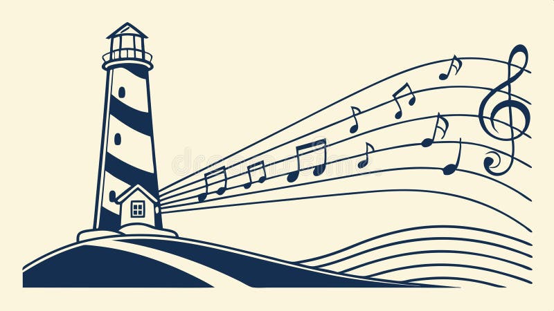 Lighthouse with Music Notes, Guiding Light and Melody Inspiration ...