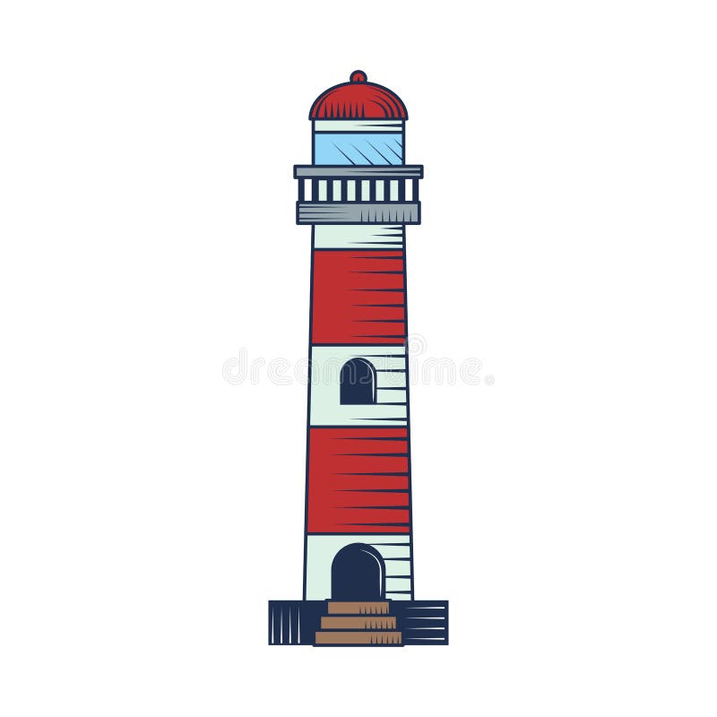 Lighthouse nautical icon stock vector. Illustration of isolation ...