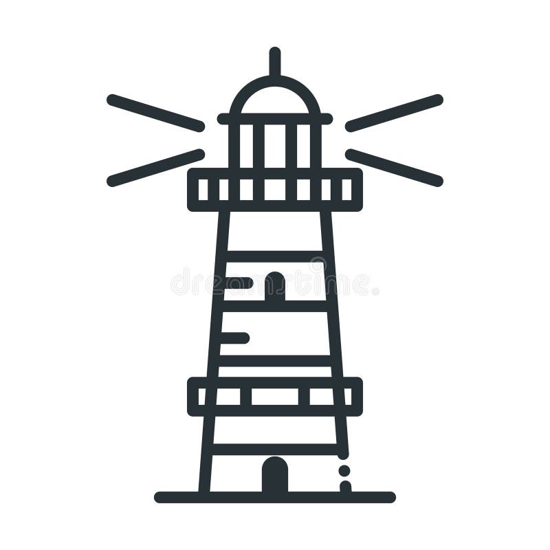 Lighthouse Nautical Isolated Stock Vector - Illustration of linear ...