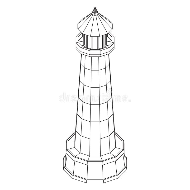 Lighthouse. Navigation Beacon Building Stock Vector - Illustration of ...