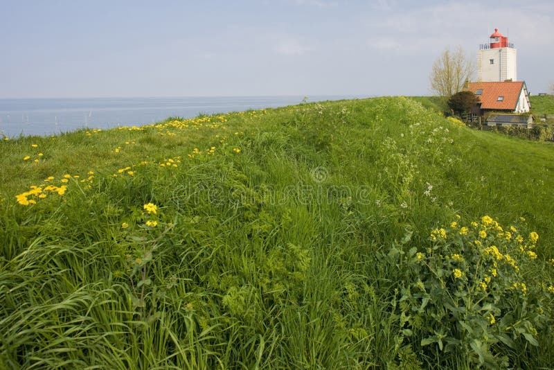 Lighthouse Near Andijk, Netherlands Stock Photo - Image of lighthouses ...