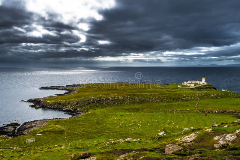 Lighthouse of Neist Point at the Coast of the Isle of Skye in Scotland ...