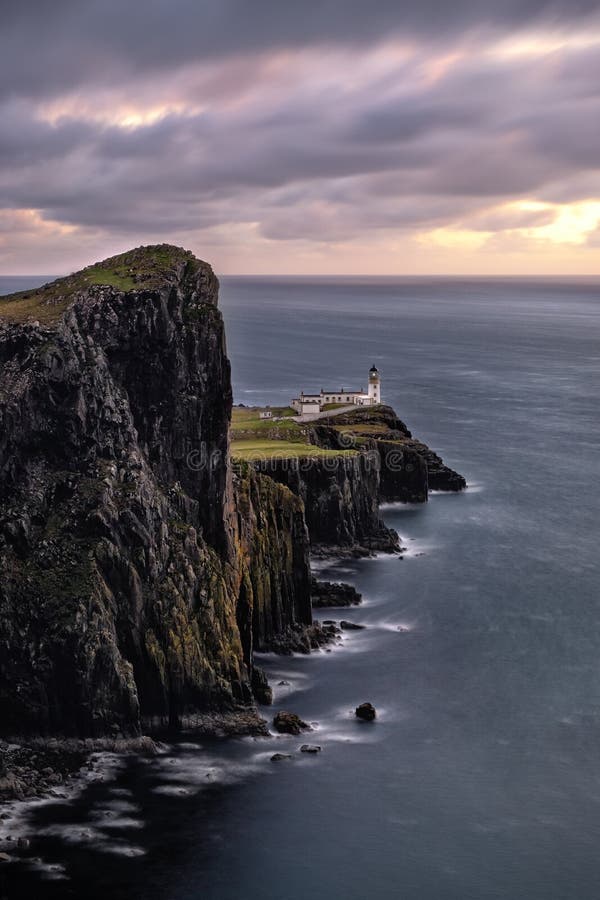 The Lighthouse of Neist Point Stock Photo - Image of long, autumn ...