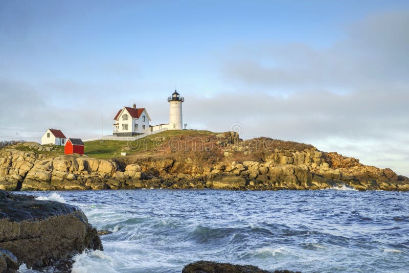 Lighthouse Guide stock image. Image of england, nubble - 58714319