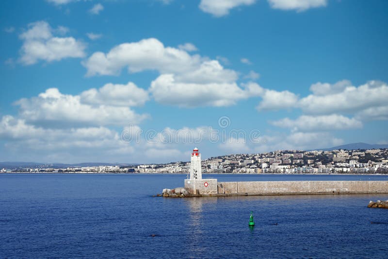 Lighthouse in Nice France Landscape Stock Image - Image of harbor ...