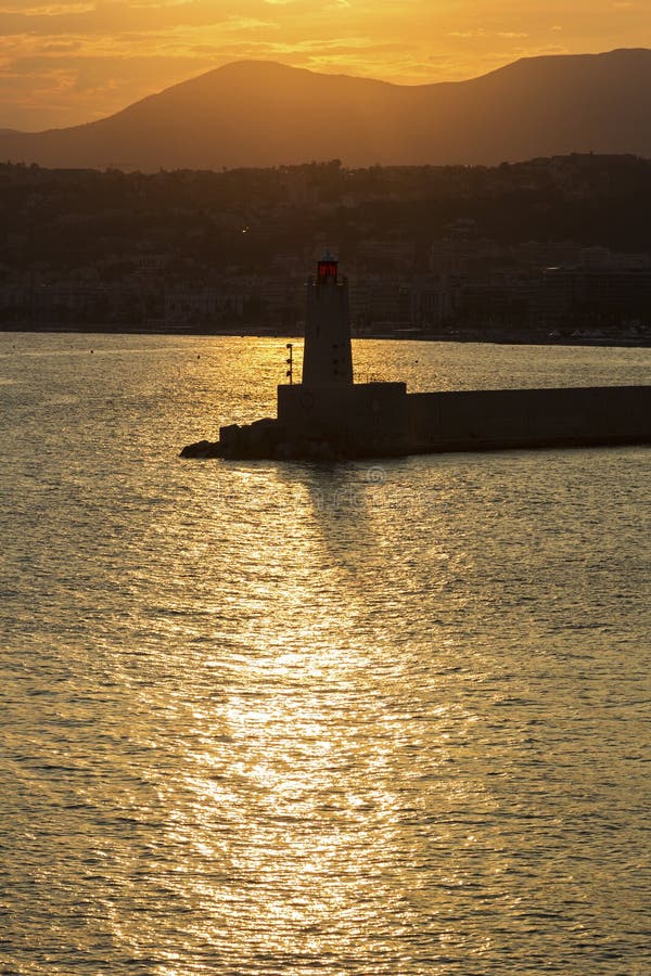 Lighthouse of Nice in France Stock Image - Image of france, danger ...