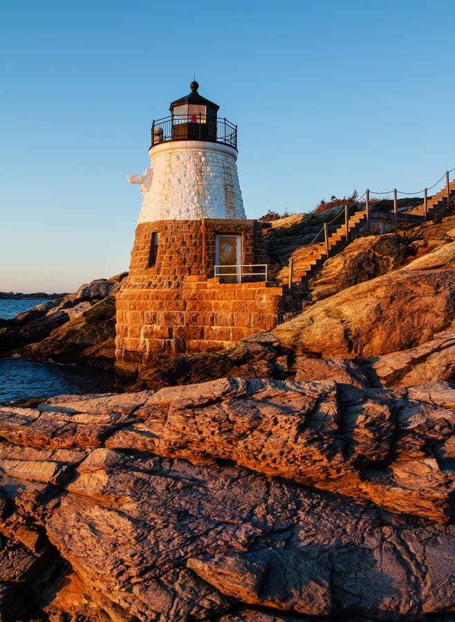 Lighthouse stock image. Image of golden, rhode, newport - 55698135