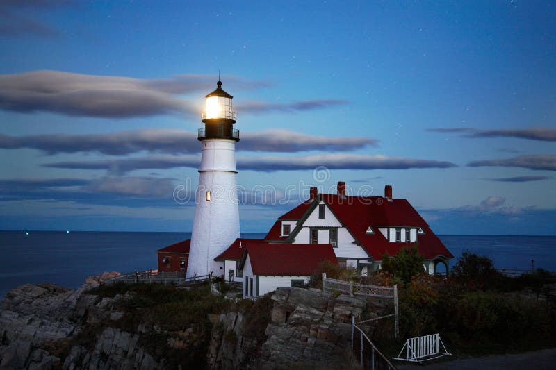 Lighthouse at Night stock image. Image of horizontal - 15297513