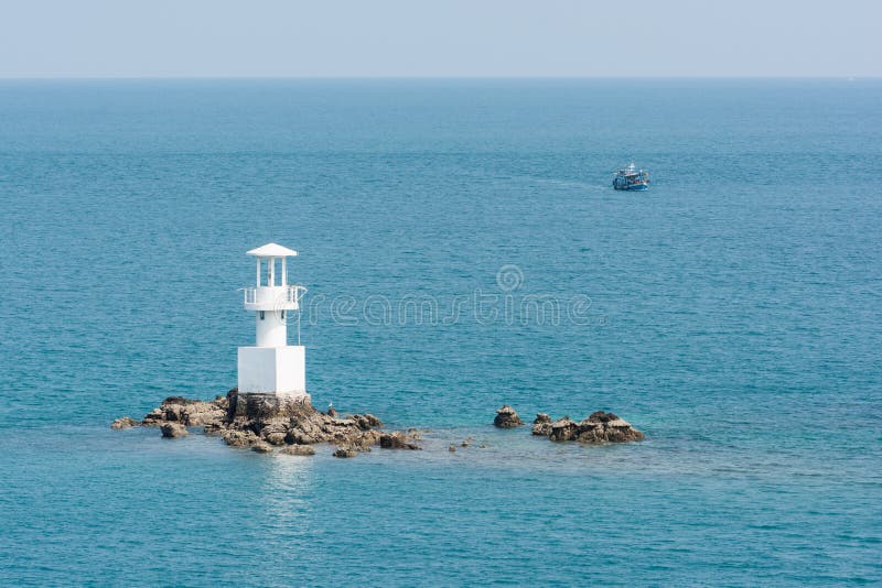 Lighthouse on the Ocean stock photo. Image of locations - 38782718