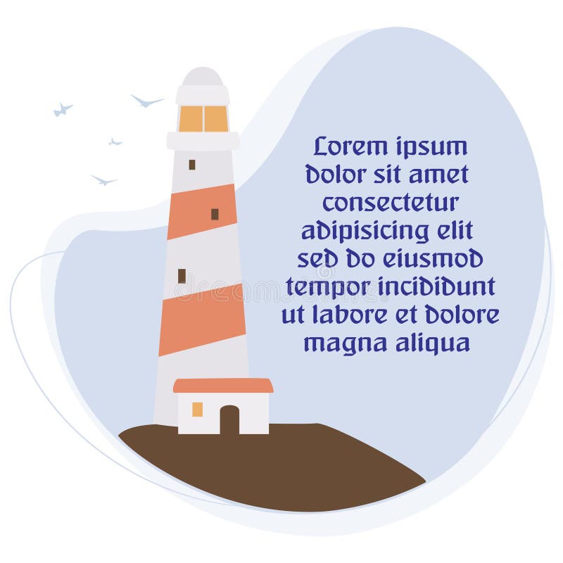 Lighthouse on Ocean. Illustration for Internet and Mobile Website Stock ...