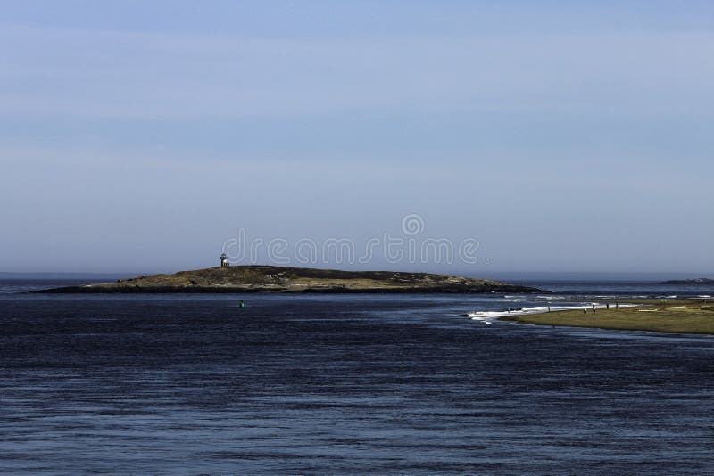 Lighthouse off Fort Popham stock photo. Image of water - 27460032