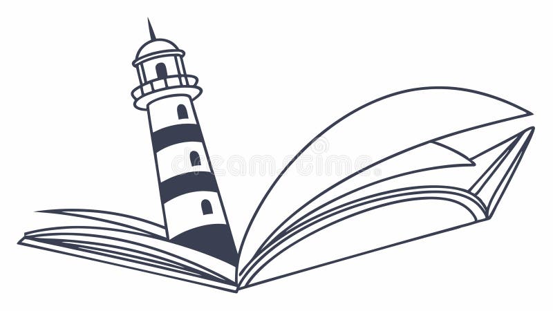 Lighthouse on Open Book Knowledge, Vector Design Generative AI Stock ...