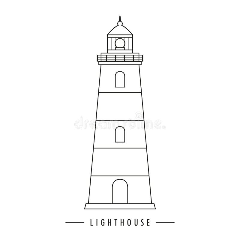 Lighthouse outline icon stock vector. Illustration of pixel - 117657578