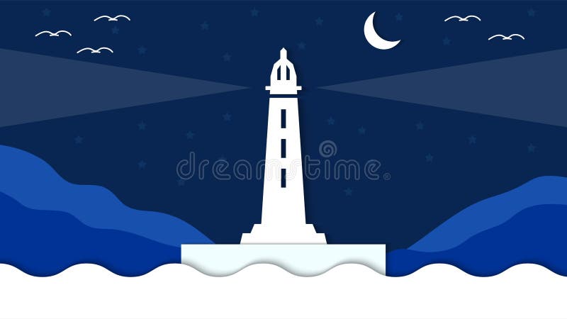Lighthouse Papercut Abstract Background Vector Illustration Best for ...