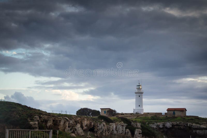 Paphos Lighthouse, Cyprus stock image. Image of landmark - 111569391