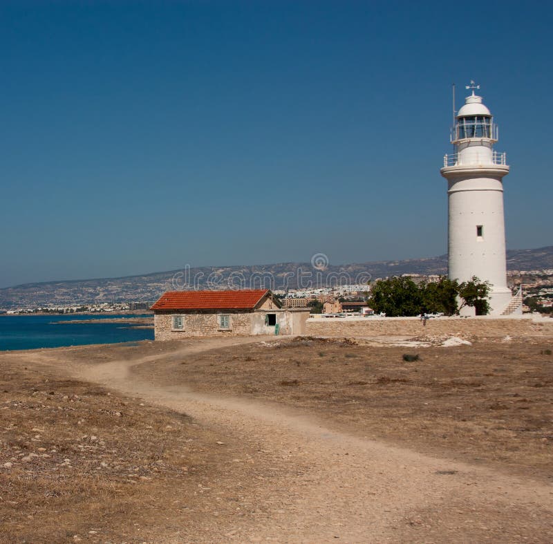 Lighthouse at Paphos, Cyprus Stock Image - Image of lighthouse, rock ...