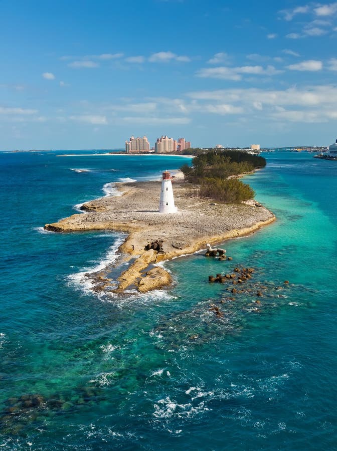 Lighthouse on Paradise Island Stock Photo - Image of inlet, ocean: 29492542