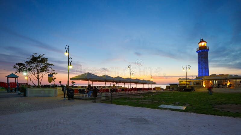 Lighthouse in Patras. editorial photo. Image of tables - 55153111