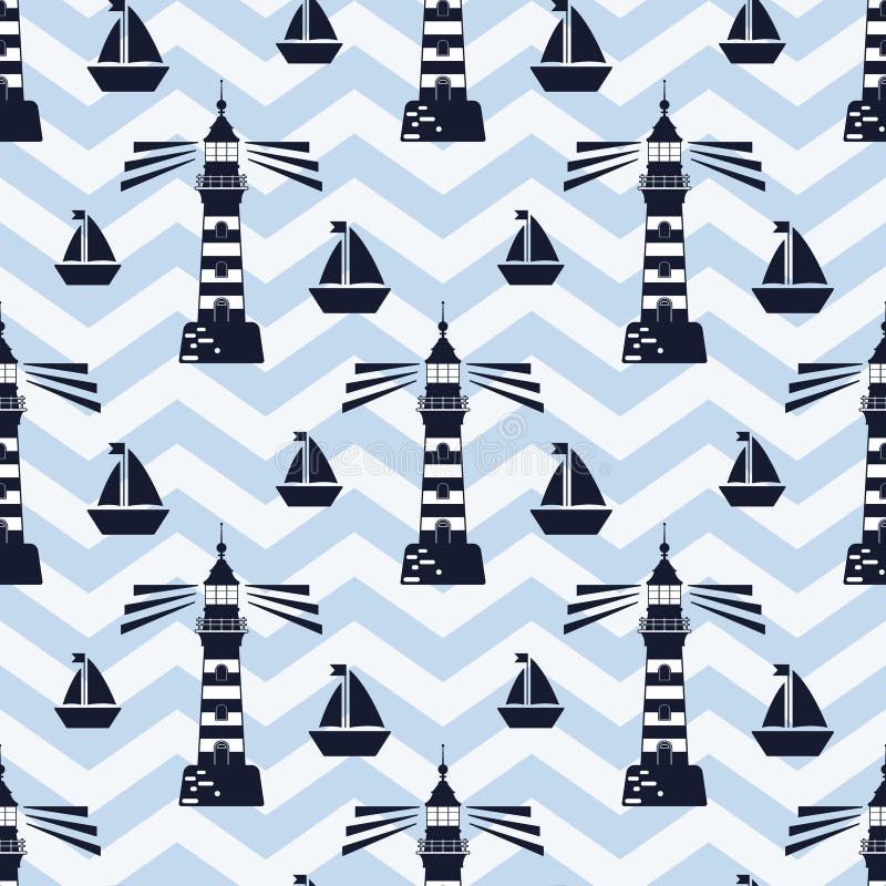 Lighthouse pattern stock vector. Illustration of navigation - 119853570