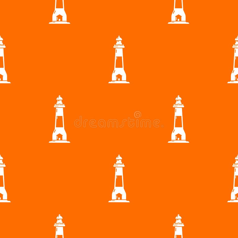 Lighthouse Pattern Vector Orange Stock Vector - Illustration of ...