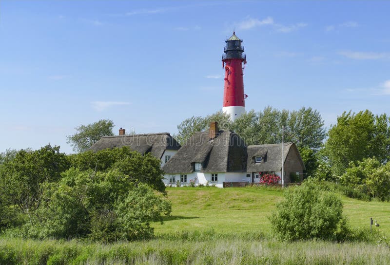 Lighthouse at Pellworm stock photo. Image of pond, vegetation - 242282794
