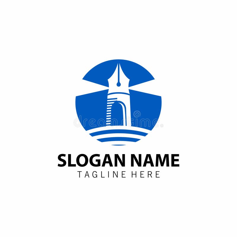 Lighthouse Pen Logo Design Vector Stock Illustration - Illustration of ...