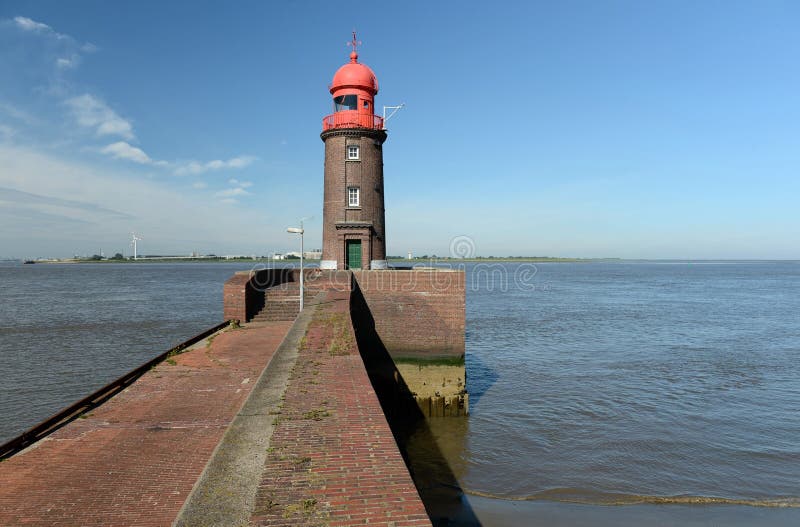 Lighthouse on the pier stock image. Image of landscape - 27008545
