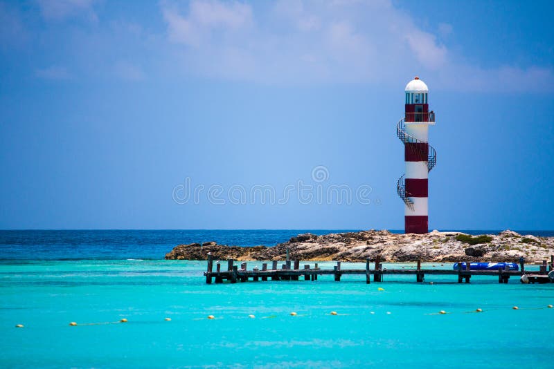 Cancun Lighthouse stock image. Image of surf, cancun - 29762419