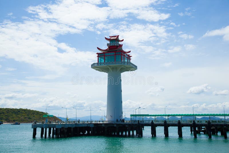 Lighthouse pier. stock image. Image of coastline, safety - 34270239