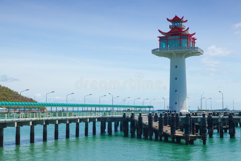 Lighthouse pier. stock photo. Image of ocean, seashore - 34270320