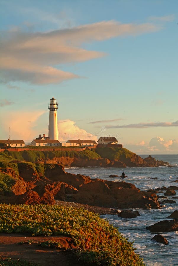 Lighthouse at Pigeon Point, California Stock Photo - Image of west ...