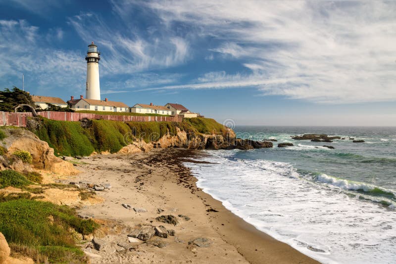 California Pigeon Point Lighthouse in Cabrillo Hwy Coastal Hwy 1 Stock ...