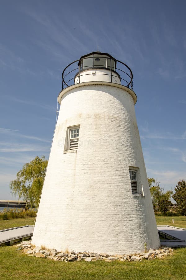 Piney Point Lighthouse stock photo. Image of skies, piney - 159958308