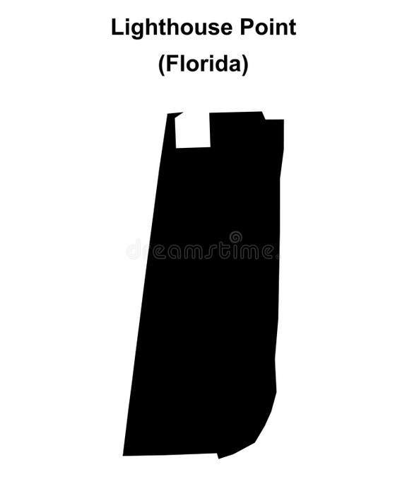 Lighthouse Point Outline Map Stock Vector - Illustration of template ...