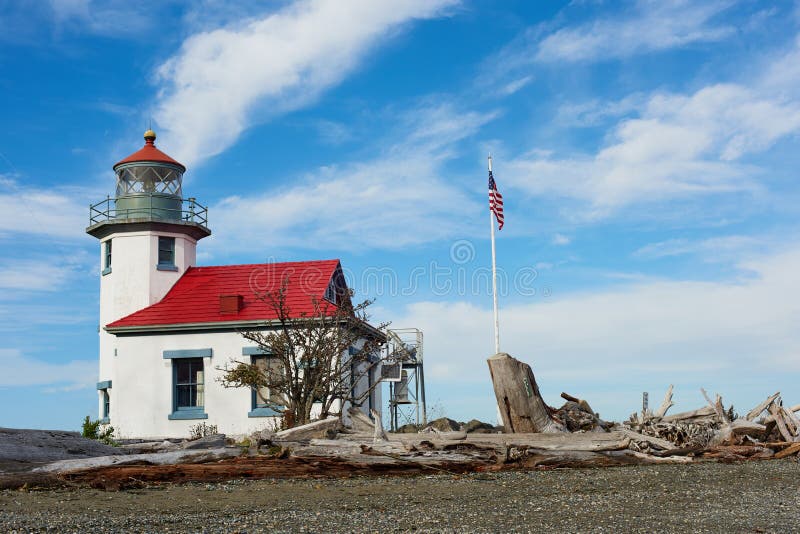 Lighthouse, Point Robinson, Vashon Island, Washington Stock Image ...